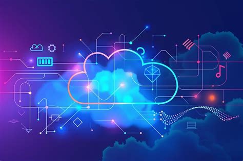 Cloud Data Technology Symbols Floating Premium Ai Generated Vector