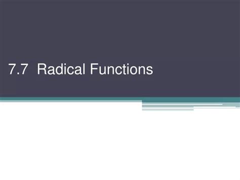PPT 7 7 Radical Functions PowerPoint Presentation Free Download ID 4995851
