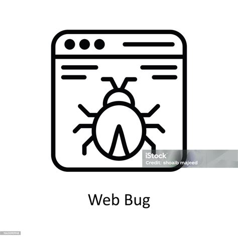 Vetores De Ilustração Do Web Bug Vector Outline Icon Design Símbolo De Segurança Cibernética No