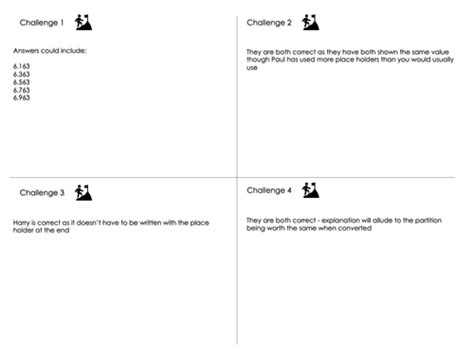 Decimal Place Value Challenge Questions Teaching Resources