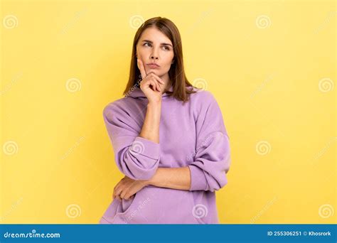 Pensive Woman Thinking Looking Away Having Puzzled Confused Facial