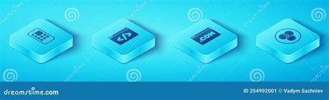 Set Isometric Mobile Apps Front End Development RGB And CMYK Color Mixing And UI UX Design