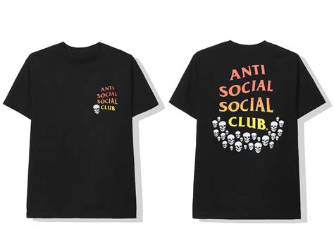 Anti Social Social Club Ds Assc Skeleton Skull Logo Tanner Black Tee