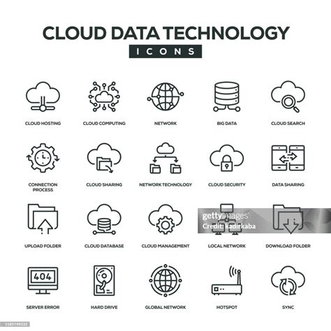 Cloud Data Technology Line Icon Set High Res Vector Graphic Getty Images