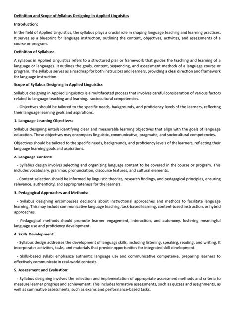 Scope Of Syllabus Design Pdf