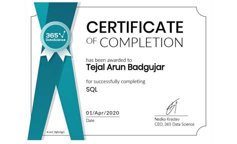 Tejal Badgujar On Linkedin Mysql Sql Certification Datamanagement