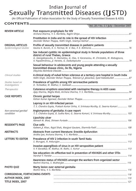 Pdf Sexual Behaviour In Adolescents And Young People Attending A