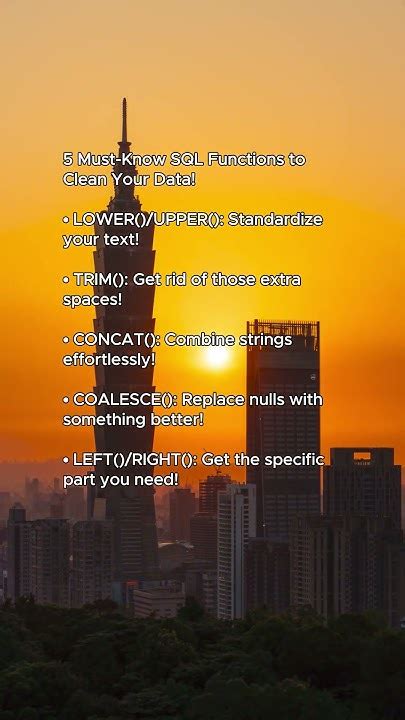 5 Must Know Sql Functions To Clean Your Data Youtube