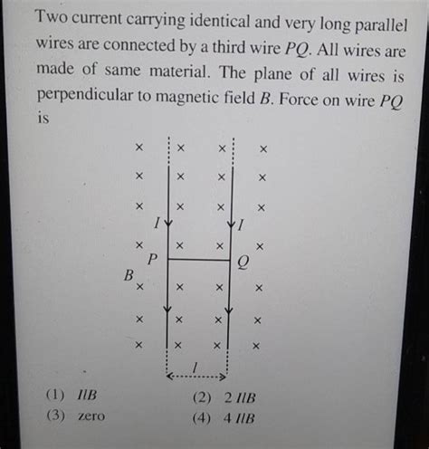 Two Current Carrying Identical And Very Long Parallel Wires Are Connected