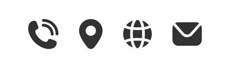 Mail Phone Location Web Icon Business Card Set Sign Contact And