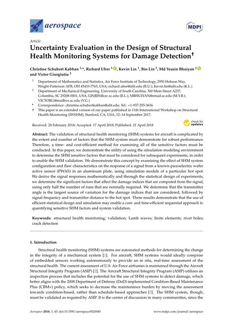 Pdf Uncertainty Evaluation In The Design Of Structural Health