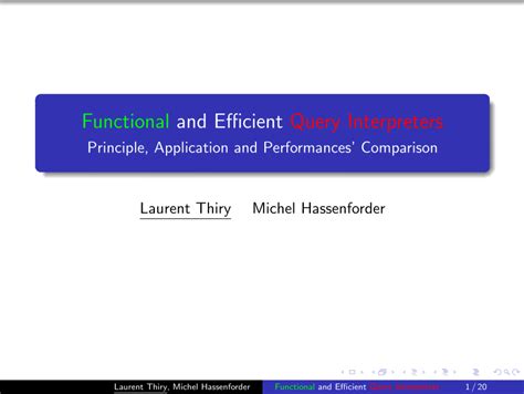 pdf functional and efficient query interpreters principle application and performances