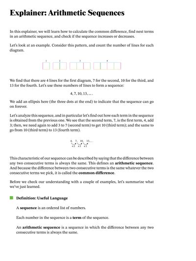 Lesson Calculations With Arithmetic Sequences Nagwa