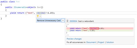 Incorrect Ide0004 In Iterator · Issue 37473 · Dotnetroslyn · Github