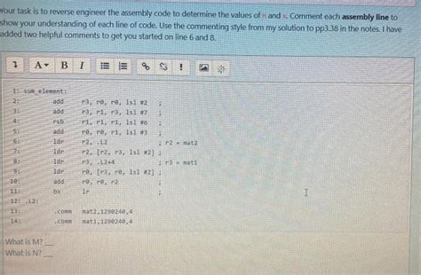 Solved In The Following Source Code M And N Are Constants
