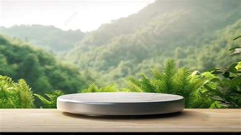 경치 좋은 자연 배경을 배경으로 제품 디스플레이 연단의 3d 렌더링 화장품 연단 서다 3d 제품 배경 일러스트 및 사진