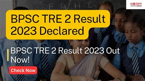 Bihar BPSC Babe Teacher Head Master Recruitment 2023 BPSC TRE 2 Result 2023 Declared