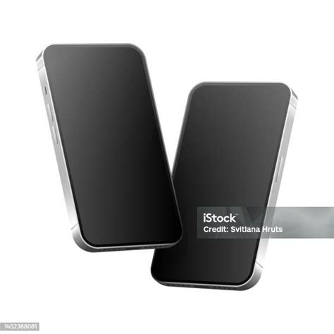 현실적인 스마트 폰 모형 장치 Ui Ux 모형 프레젠테이션 템플릿입니다 빈 디스플레이가 있는 휴대폰 프레임입니다 서로 다른 각도에서 두 개의 전화보기 3d 아이소메트릭