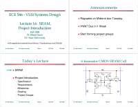 Introduction To Sram Project Vlsi Systems Design Ece Docsity