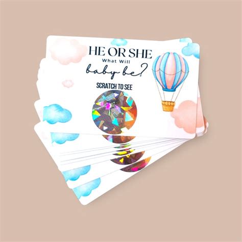 Gender Reveal Scratch Cards Etsy