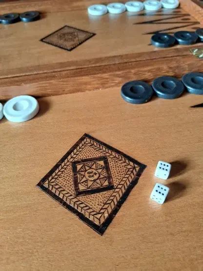 Handmade Backgammon Board With Pyrography