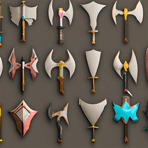 Swords And Axes Clay Render · Creative Fabrica