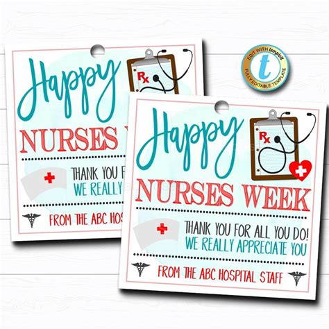 Free Printable Nurses Week Tags