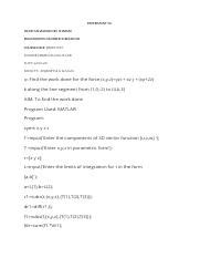 MATLAB EXPT Docx EXPERIMENT A NAME SAHASRAD DEV SHARMA REGISTRATION NUMBER BMA