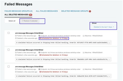 masstransit with azure service bus error management