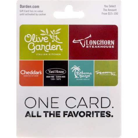 Olive Garden 15 100 T Card 1 Ct Harris Teeter