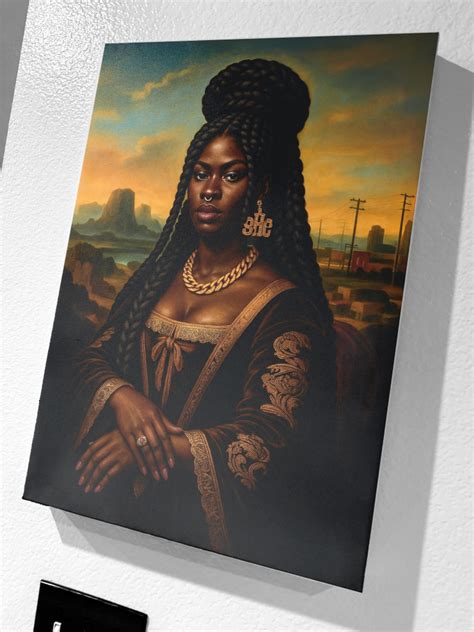 Black Mona Lisa Portrait Wall Art Afrocentric Renaissance Queen Print