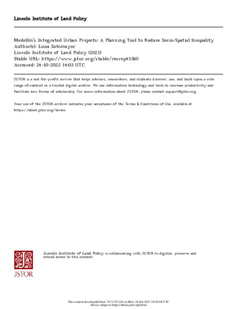 Pdf Medellíns Integrated Urban Projects A Planning Tool To Reduce Socio Spatial Inequality