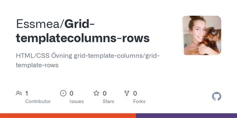GitHub Essmea Grid templatecolumns rows HTML CSS Övning grid template columns grid template rows
