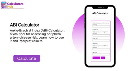 Abi Calculator Ankle Brachial Index Assessing Your Peripheral Artery Health