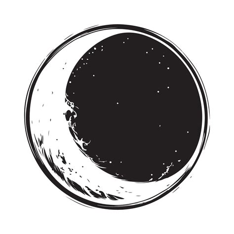 Black And White Moon Logo Design Art And Illustration Isolated On White