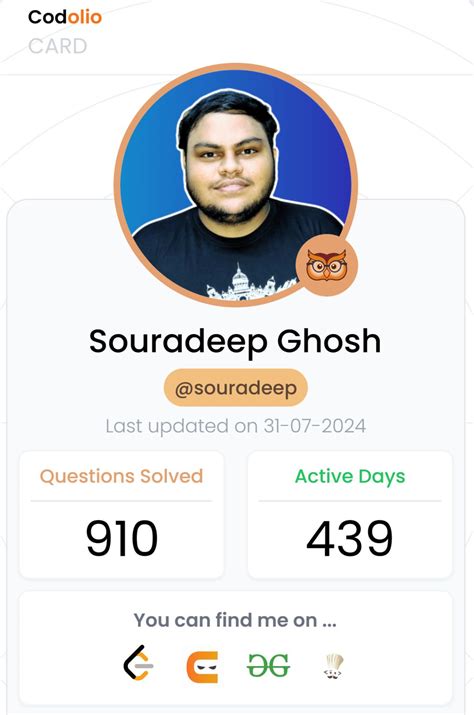 Souradeep Ghosh On Linkedin Codolio