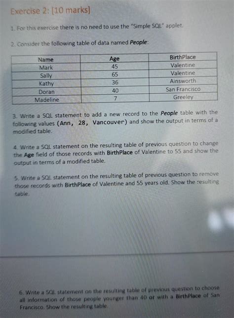 Solved Exercise 2 10 Marks 1 For This Exercise There Is