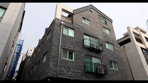 6422 블랙 점토벽돌 혼합 마감 진회색 징크 금속 지붕 멋진 5층 다세대 상가주택 빌라 디자인 예쁜 건물 외벽 검은색 타일 시공치장벽돌 조적 공사메탈 파벽돌