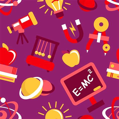Free Vector Physics Seamless Pattern