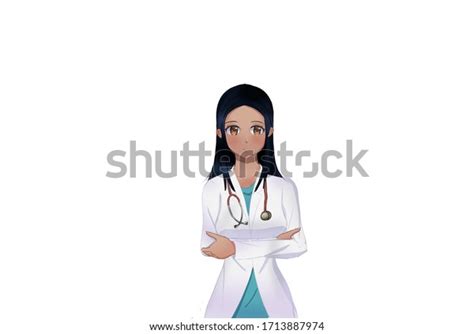 Female Doctor Anime Dentist Girl Woman Stock Illustration 1713887974