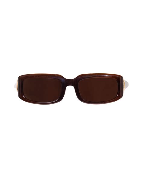 1990s Warm Brown Square Sunglasses