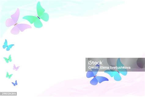 엽서 템플릿 장소를 위한 장소가 있는 나비 아이콘이 있는 인사말 배경 가리기에 대한 스톡 벡터 아트 및 기타 이미지 가리기 곤충 그라데이션 Istock