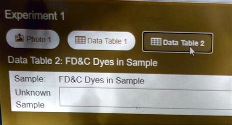 Solved Experiment 1 Photo 1 Data Table 1 Data Table 2 Data Table 2 Fd