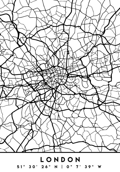 London Street Network Map Print Poster Poster Store Au