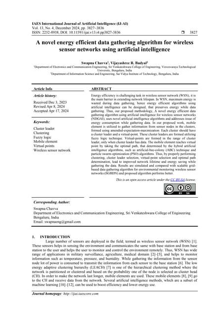 A Novel Energy Efficient Data Gathering Algorithm For Wireless Sensor Networks Using Artificial