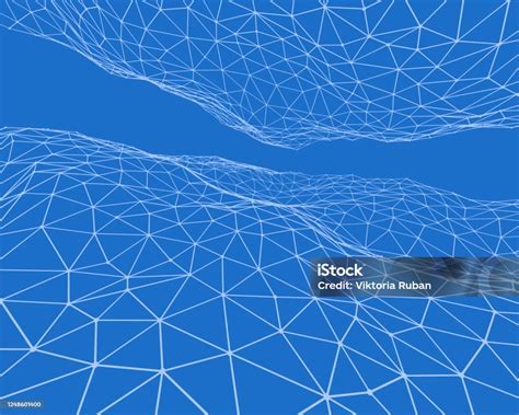 추상 와이어프레임 가로 배경 사이버 스페이스 그리드 프레젠테이션을 위한 디지털 와이어프레임 환경 3d 일러스트레이션 디지털 생성 이미지에 대한 스톡 사진 및 기타 이미지