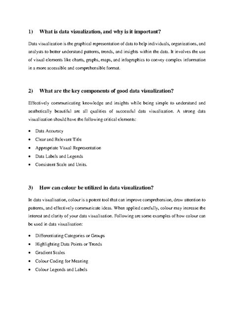 Data Visualization Concepts And Techniques Viva Questions Studocu