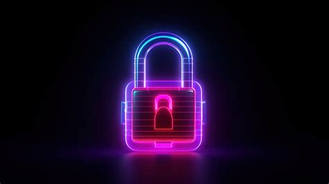 Ui Ux Icon Dark Glowing Symbol Neon Of A Locked Padlock Rendered In D For Interface Backgrounds