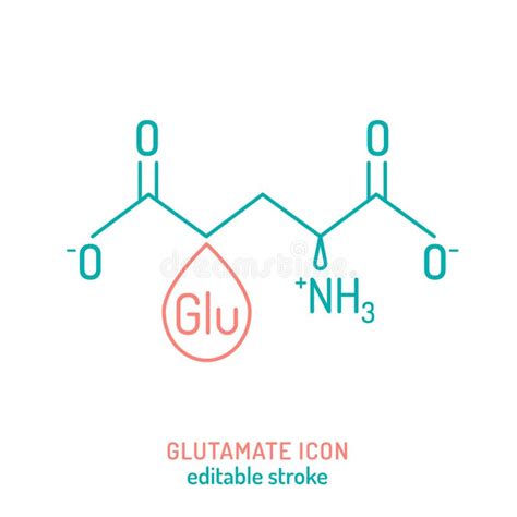 Glutamate Molecule Icon Editable Vector Illustration Isolated On A White Background Stock