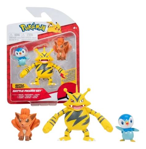 Pack 3 Figuras Pokemon Piplip Electrabuzz Vulpix Cuotas Sin Interés